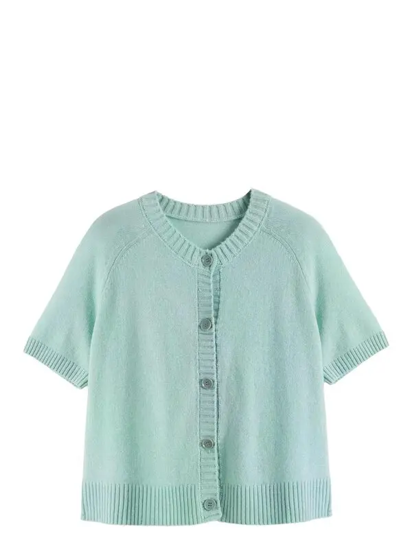 Chinti & Parker Button-up Short-sleeve Cardigan - Blue