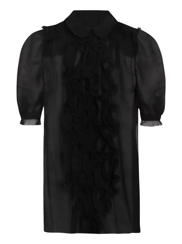 Dolce & Gabbana Ruffled Collared Blouse - Black