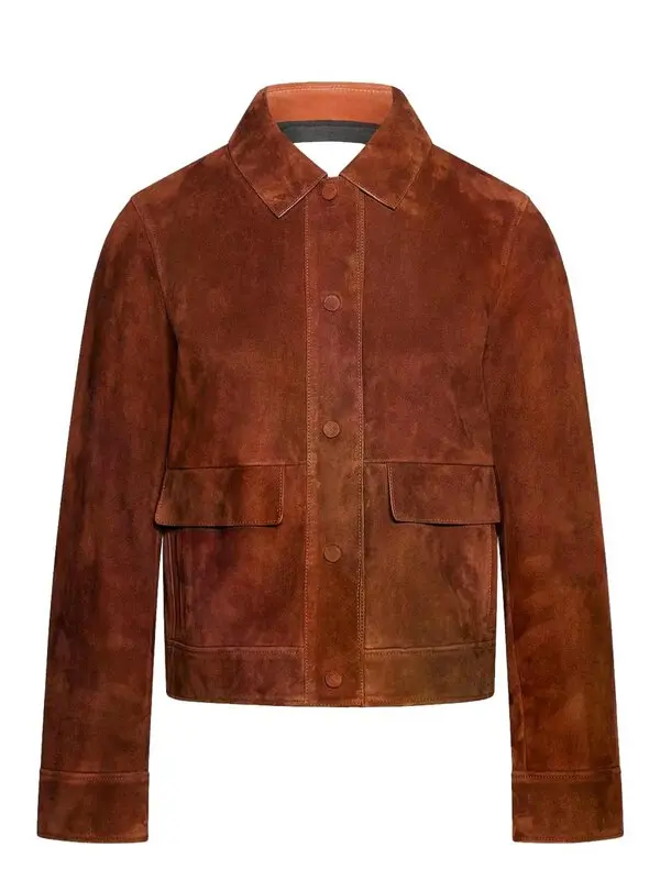 YVES SALOMON Lamb Suede Jacket - Brown