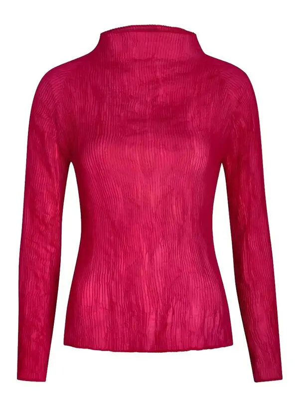 Issey Miyake Textured Long-sleeve Top - Pink