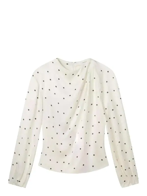 A.L.C. Polka-dot Draped Blouse - White