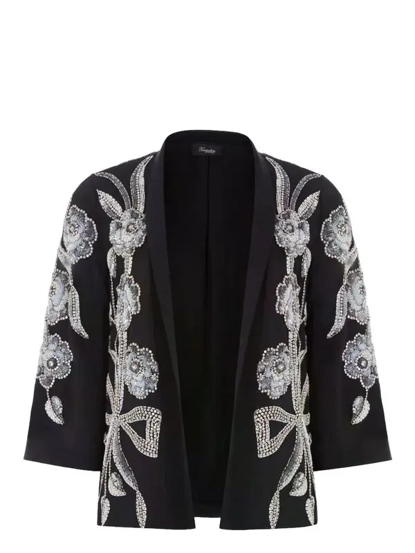 TEMPERLEY LONDON Floral Beaded Lana Jacket - Black