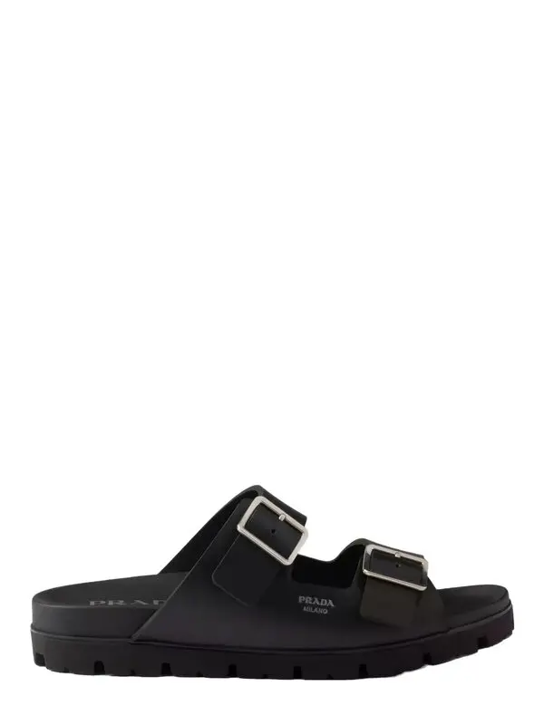 Prada Straps Buckle Sandals - Black