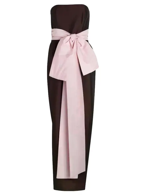 Bernadette Lina Bow-detail Maxi Dress - Brown