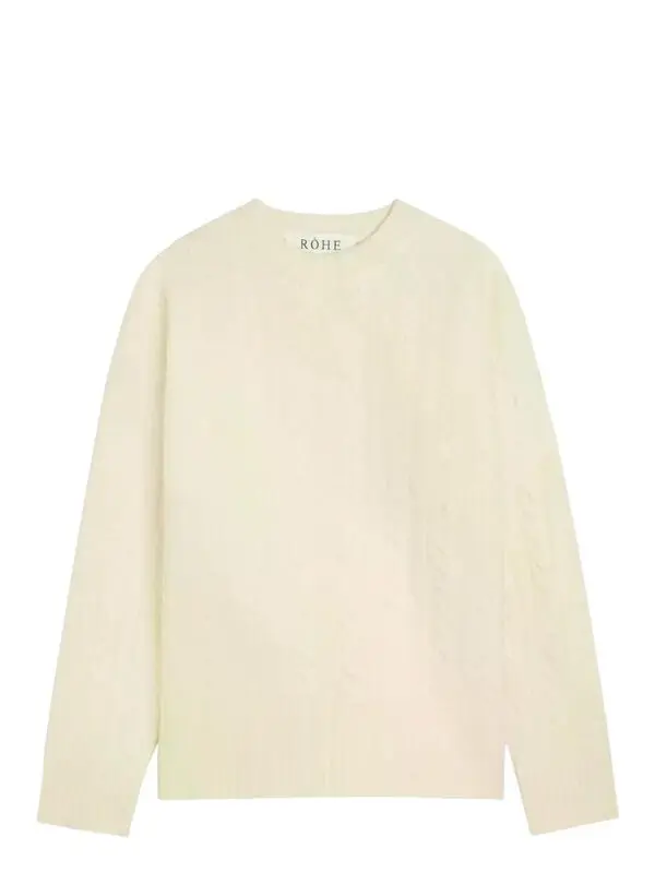 RÓHE Cable-knit Crew-neck Sweater - Neutrals