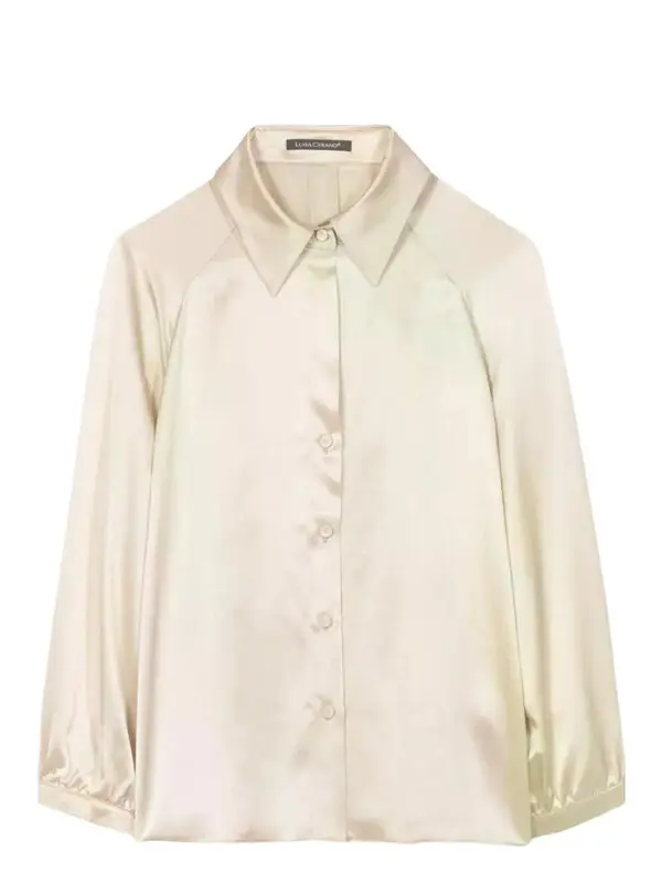 LUISA CERANO Long-sleeve Silk Shirt - Neutrals