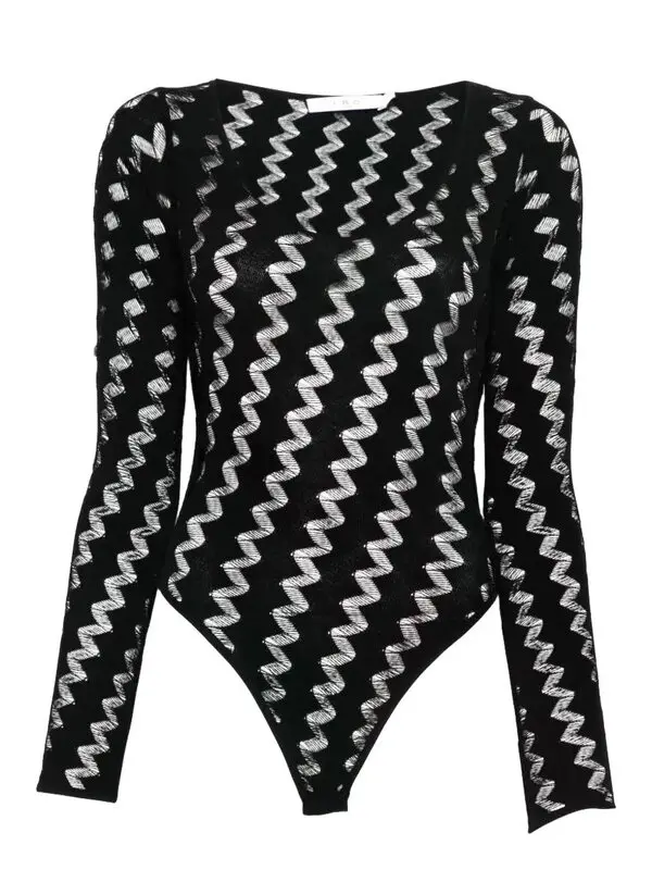 IRO PARIS Zig Zag Bodysuit - Black