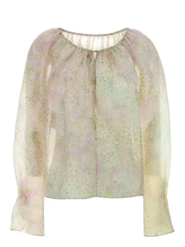 Alberta Ferretti Floral-print Blouse - Neutrals