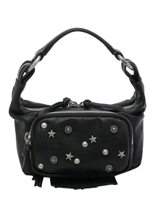 MARGESHERWOOD Embellished Leather Shoulder Bag - Black