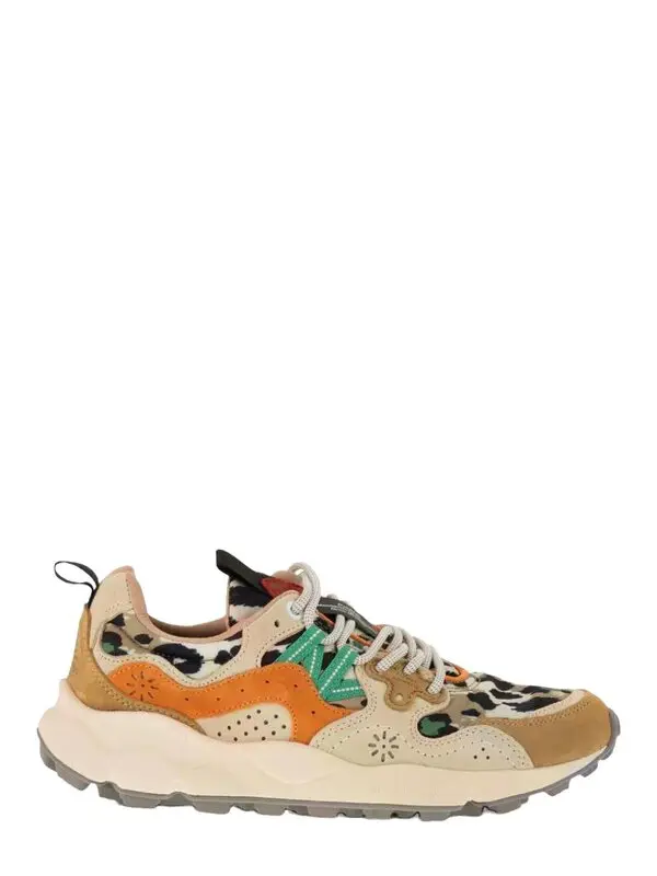 FLOWER MOUNTAIN Yamano 3 Floral-motif Sneakers - Neutrals