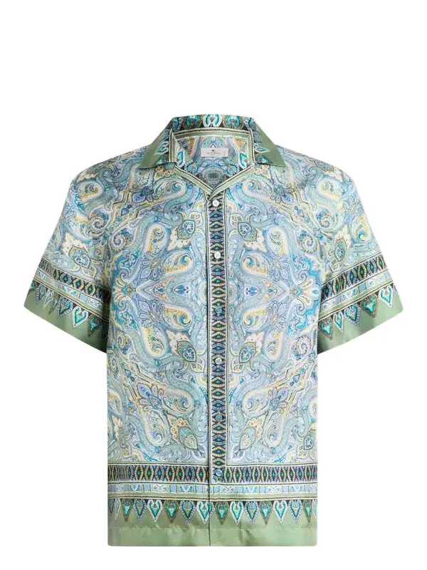 Etro Paisley-print Silk Shirt - Blue