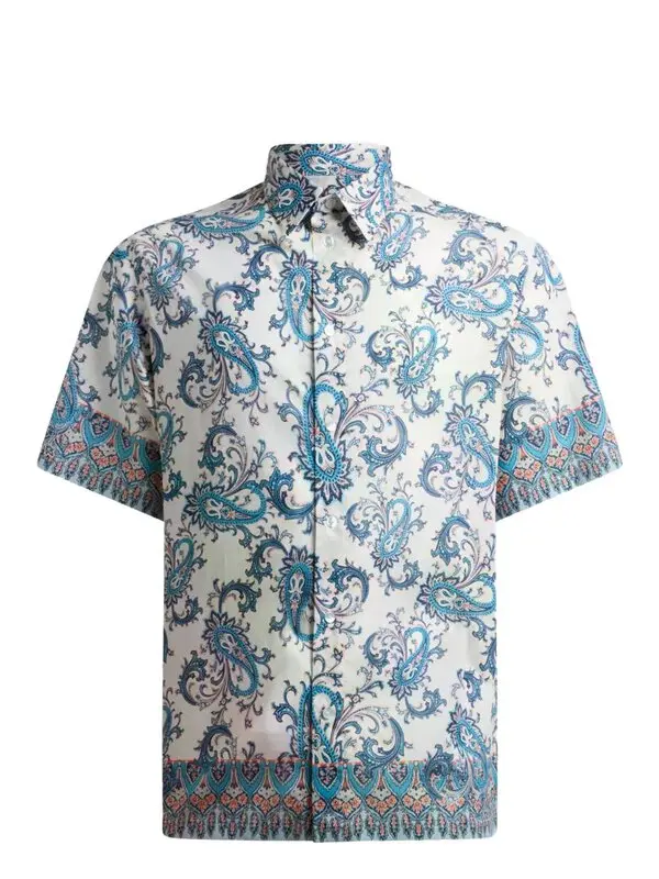 Etro Floral Paisley Cotton Shirt - Neutrals
