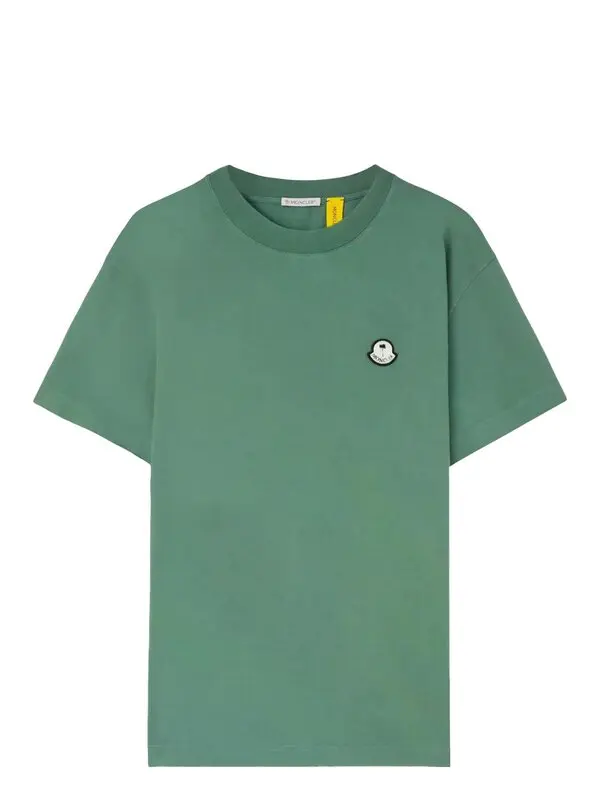 PALM ANGELS X MONCLER X Moncler Logo-appliqu� Cotton T-shirt - Green