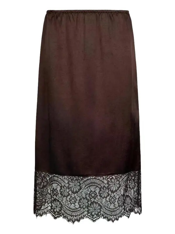 Liu Jo Lace-detail Midi Skirt - Brown