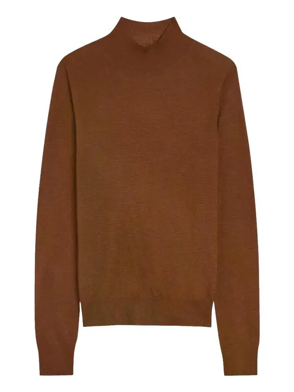 JOSEPH Mock-neck Cashmere Sweater - Brown