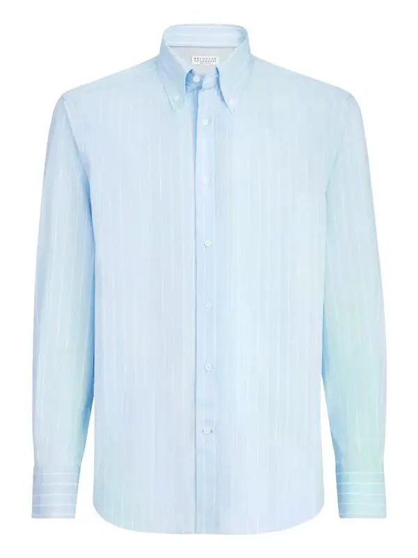 Brunello Cucinelli Striped Shirt - Blue