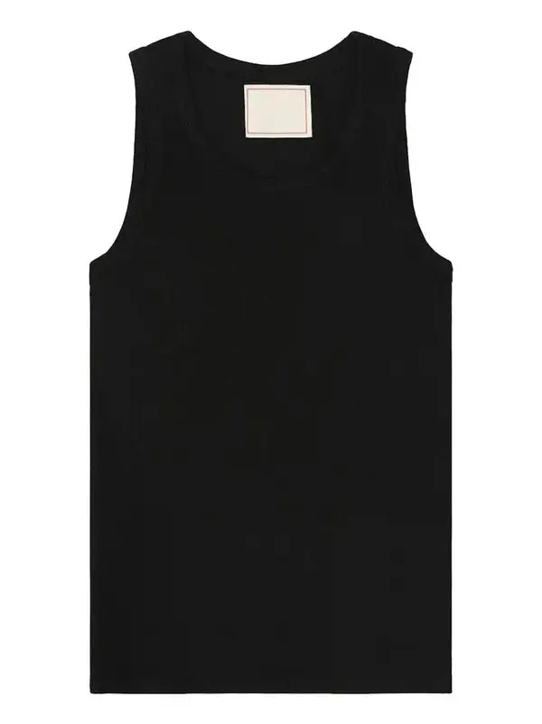 JEANERICA Ribbed Scoop-neck Vest - Black