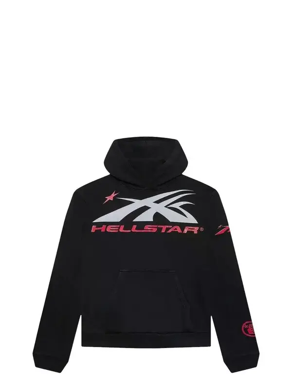HELLSTAR Graphic Print Hooded Sweatshirt - Black