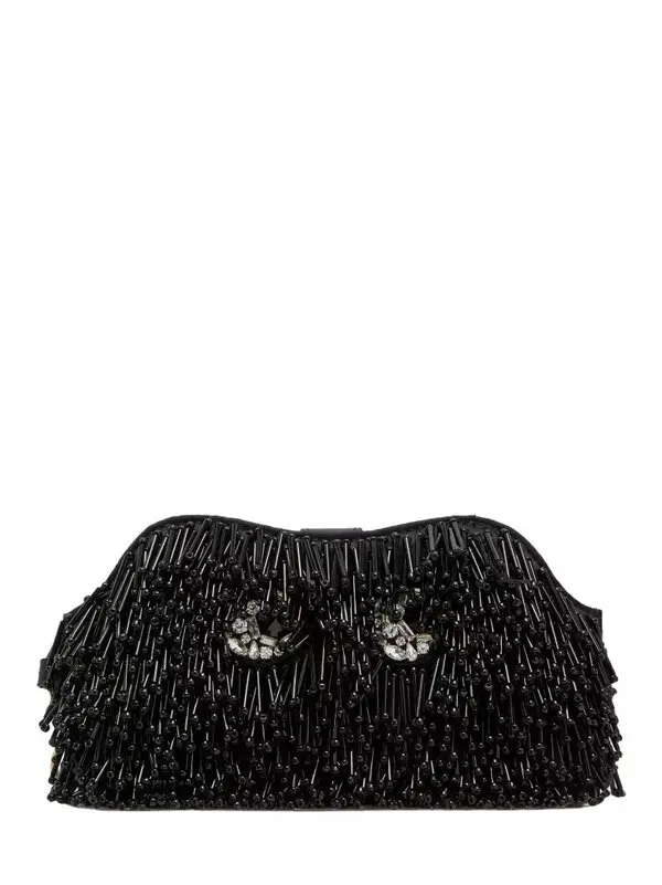 ANYA HINDMARCH Eyes Embellished Leather Pouch - Black
