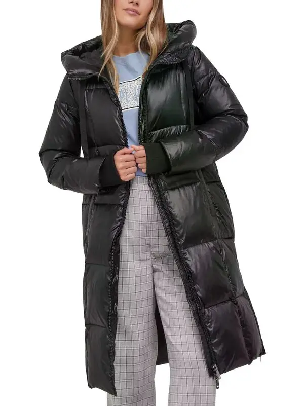 MOS MOSH Quilted Hooded Coat - Black