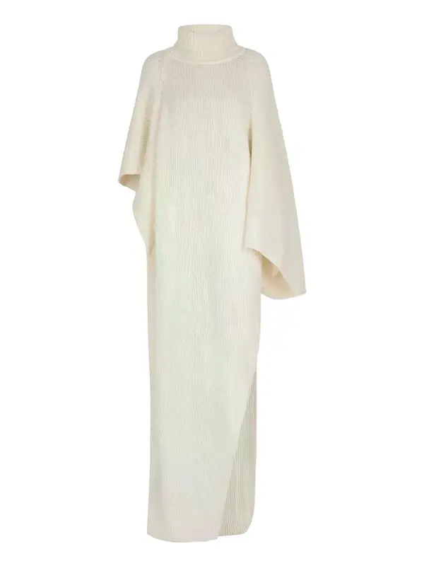 Balmain Asymmetric Knitted Cape - White