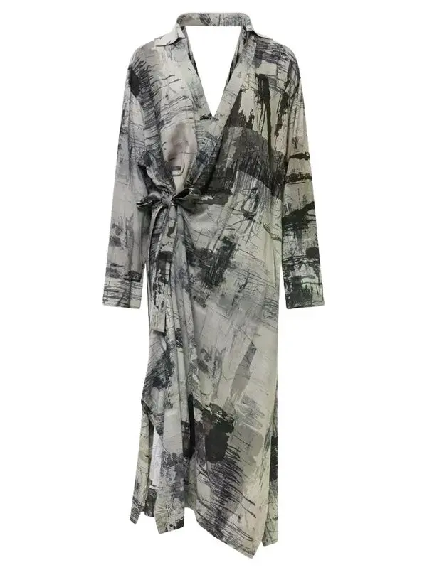 Yohji Yamamoto Printed Dress - Grey