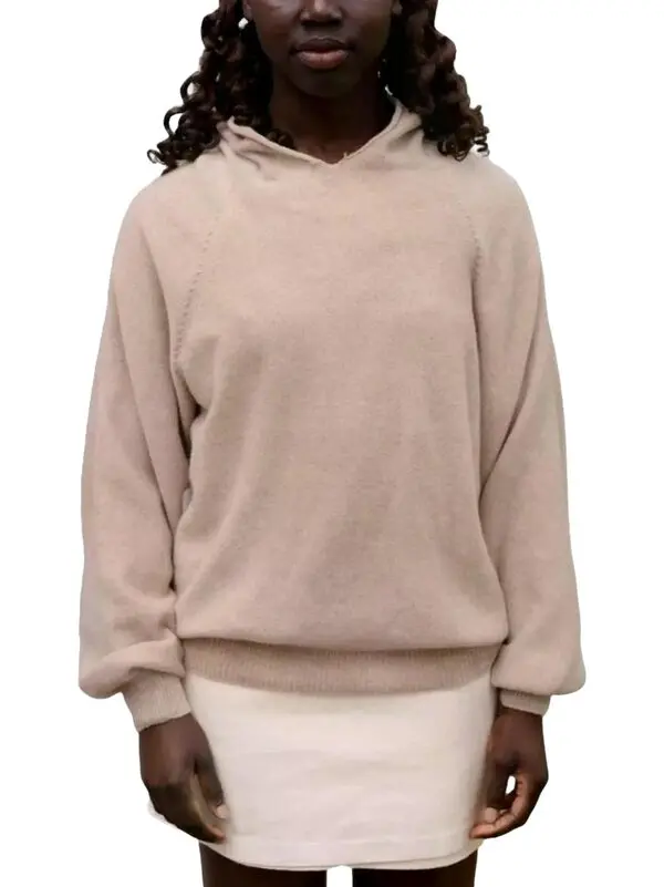 BASERANGE Soar Merino Wool Hooded Top - Neutrals