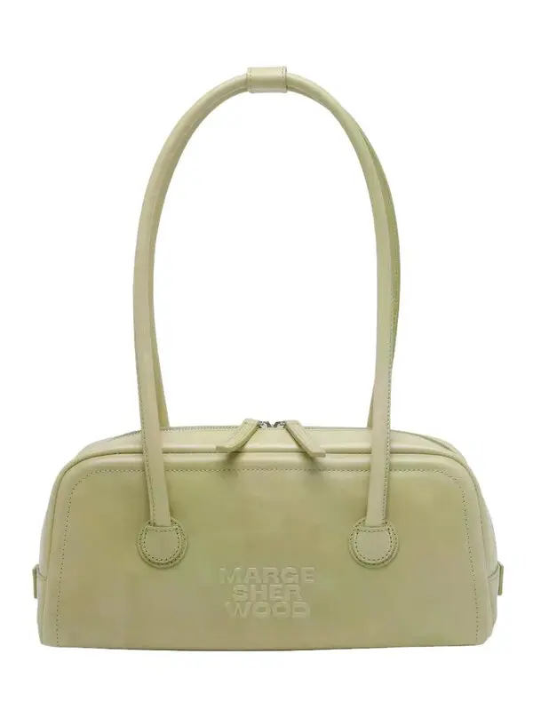 MARGESHERWOOD Zip Boston Leather Shoulder Bag - Green