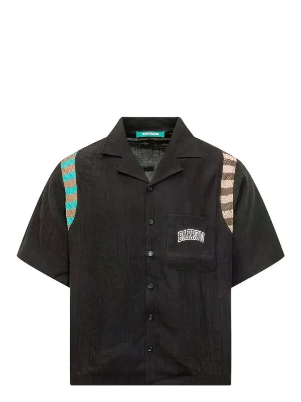 BARROW Chest-pocket Panelled Shirt - Black