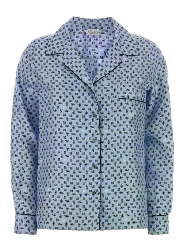 Max Mara Printed Silk Disco Shirt - Blue