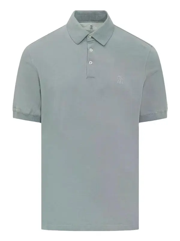 Brunello Cucinelli Ribbed Polo Shirt - Grey