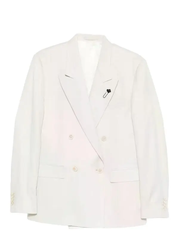LARDINI Double-breasted Blazer - White