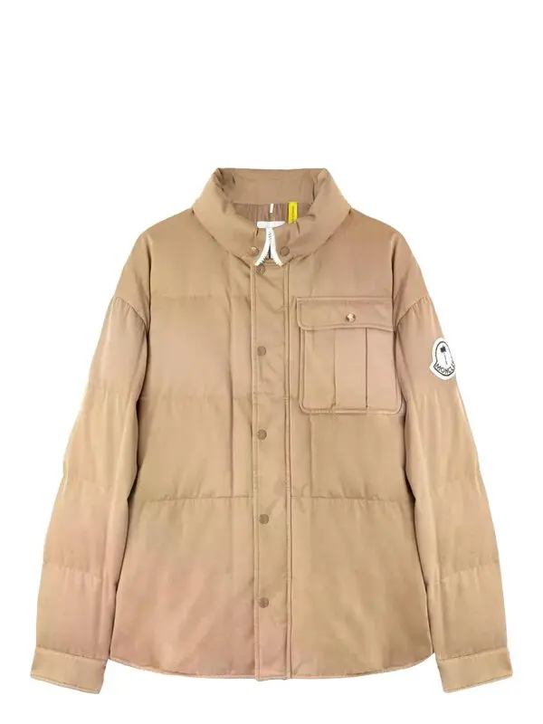 PALM ANGELS X MONCLER Logo-appliqué Puffer Jacket - Brown