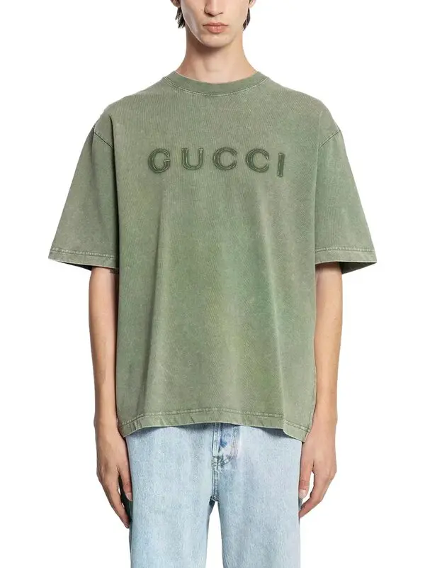 Gucci Logo Cotton T-shirt - Green