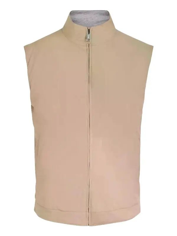 AURELIEN Reversible Zip Gilet - Neutrals