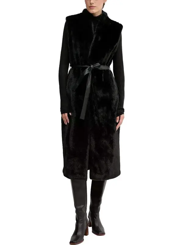 GAUDI Sleeveless Faux-fur Coat - Black