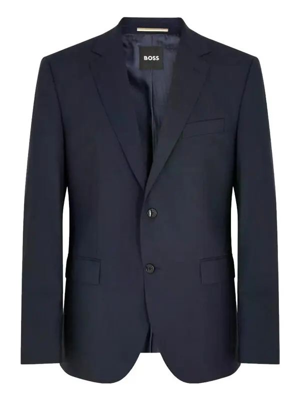 BOSS Button Fitted Jacket - Blue