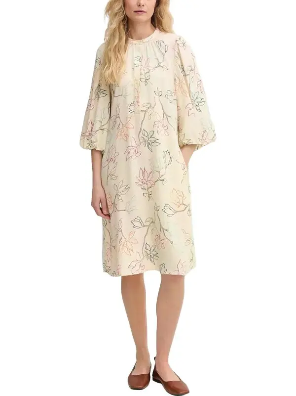 MOS MOSH Floral Midi Dress - Neutrals