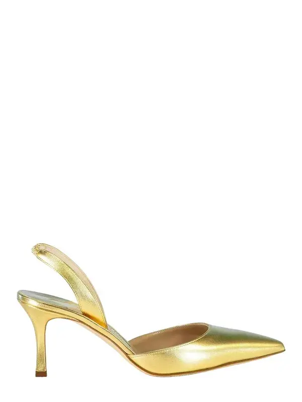 Manolo Blahnik 70mm Carolyne Slingback Heeled Pumps - Gold