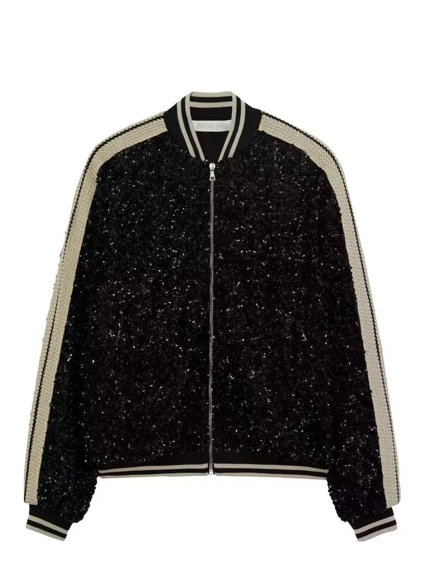 Palm Angels Sequin-embellished Bomber Jacket - Black
