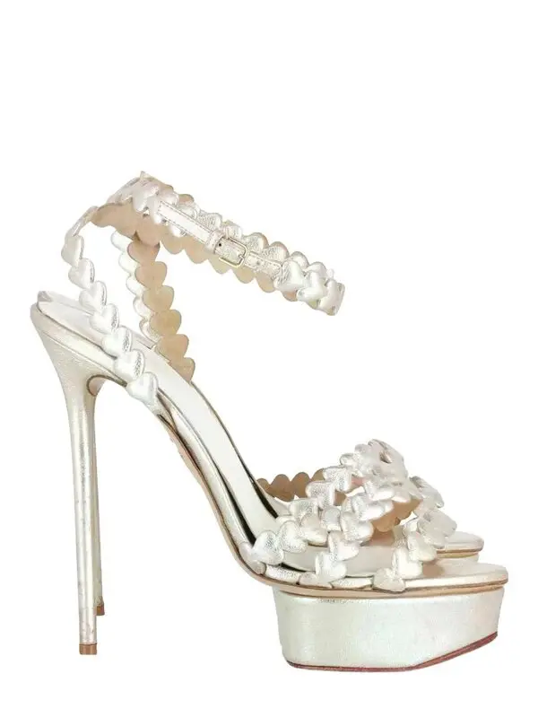 CHARLOTTE OLYMPIA Heart You Platform Sandals - Silver