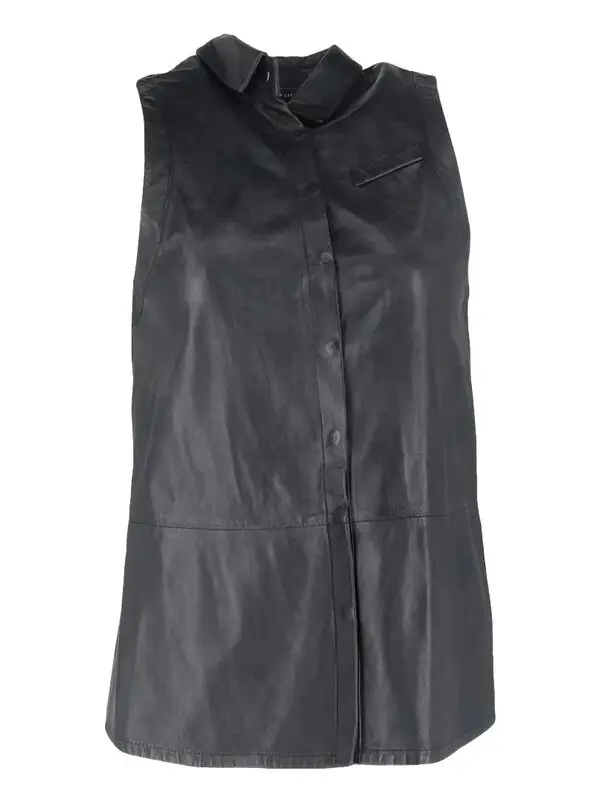 CUE Buttoned Sleeveless Top - Black