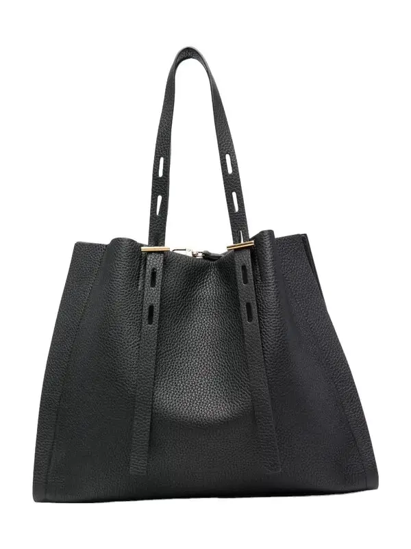MINOBOSSI Textured Leather Shoulder Bag - Black