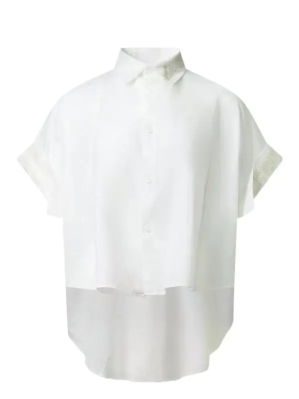 Y’s Collared Embroidered Shirt - White
