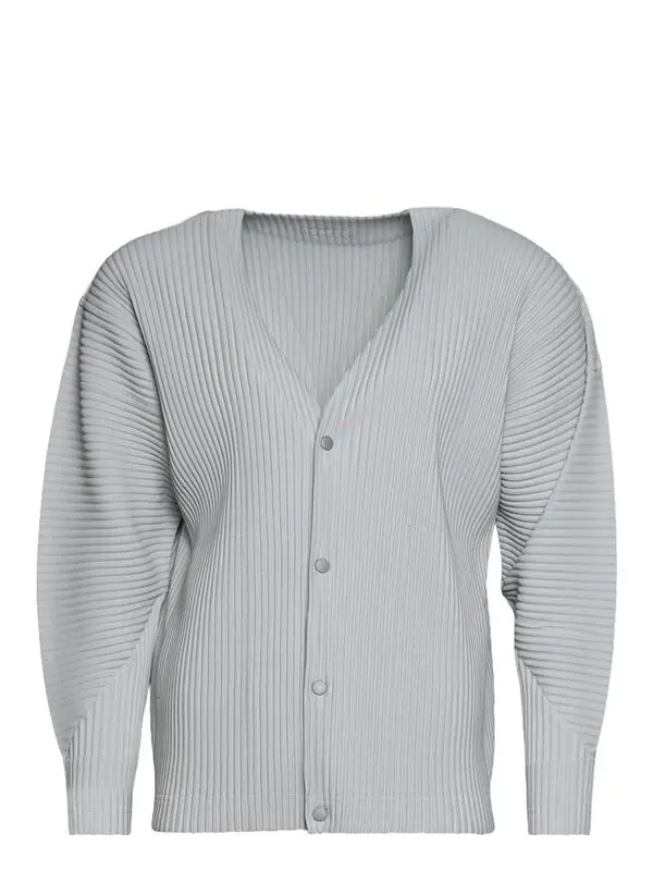 Issey Miyake Pleated Cardigan - Gray