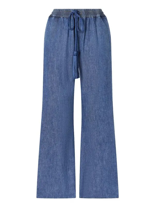 Valentino Garavani Tasseled High-rise Bootcut Jeans - Blue