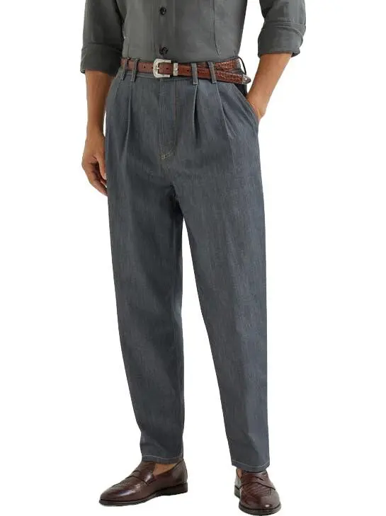 Brunello Cucinelli Comfort Denim Trousers - Medium Grey