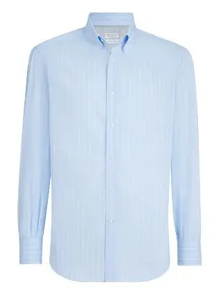 Brunello Cucinelli Button-down Collar Shirt - Azure
