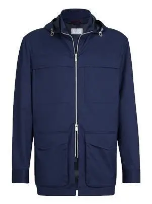 Brunello Cucinelli Safari Jacket With Detachable Hood - Blue