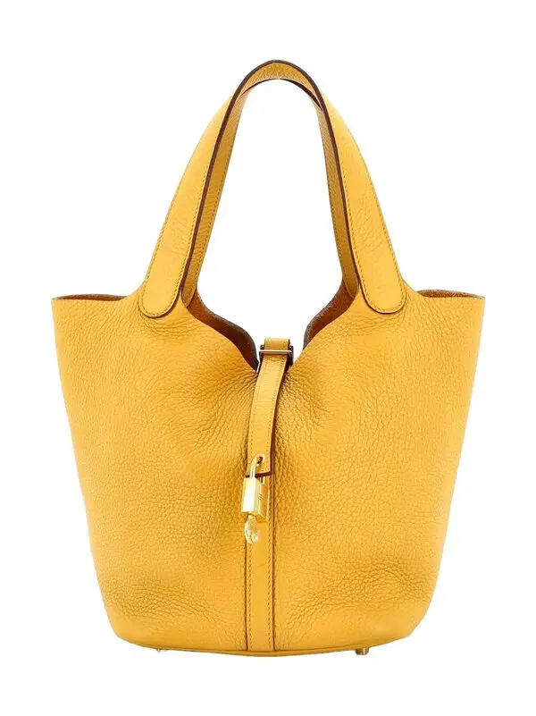 HERMES Picotin Lock Bag Clemence Mm - Jaune Ambre